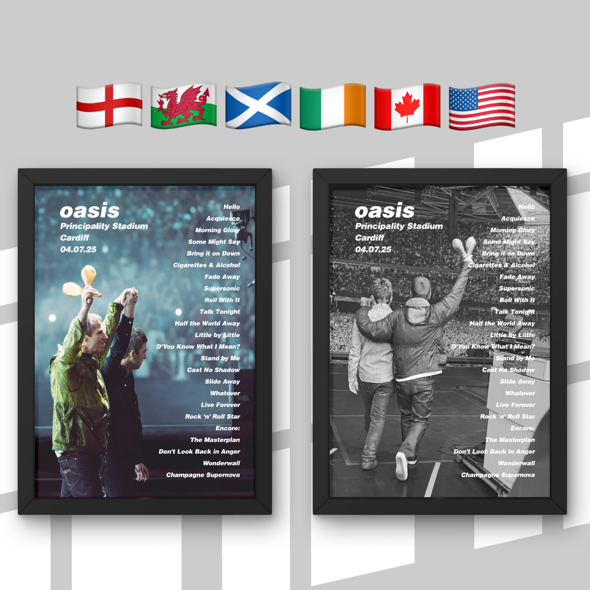 Oasis Setlist Prints - New Designs – Print Wave UK